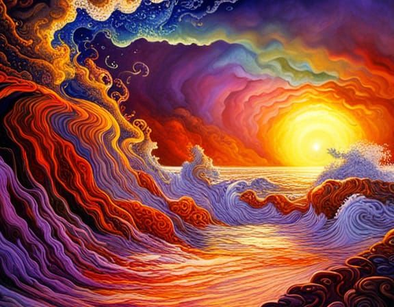 Hellscape Beach 😅 - AI Generated Artwork - NightCafe Creator