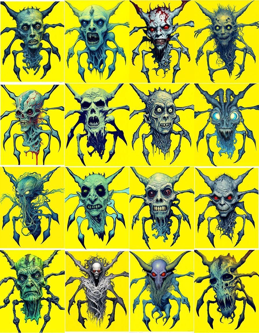 Eldritch Goblin Wears Twisted Flesh Mask in a Cybe... - AI Art