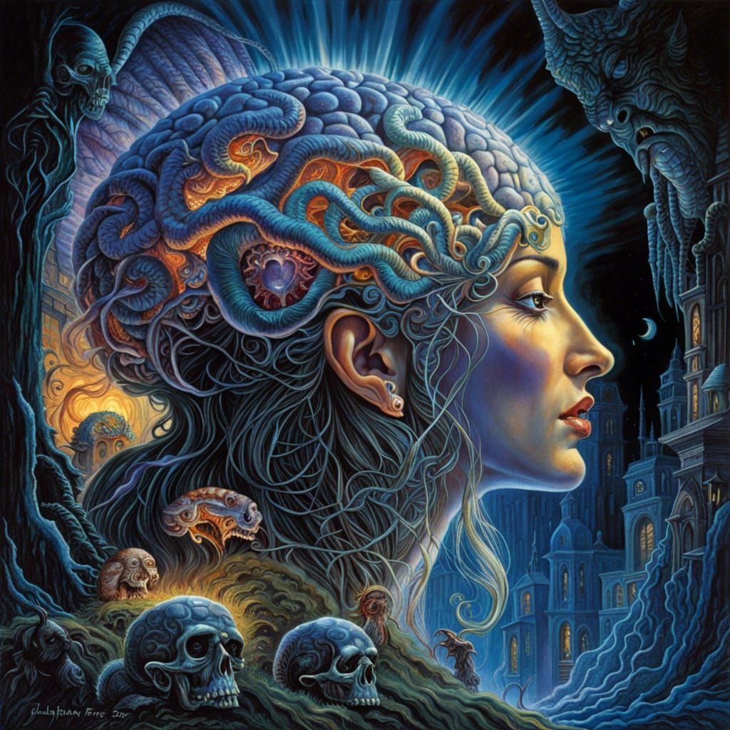 "Brain Damage" horror by Josephine Wall Kelly Freas Killian Eng: dark ...