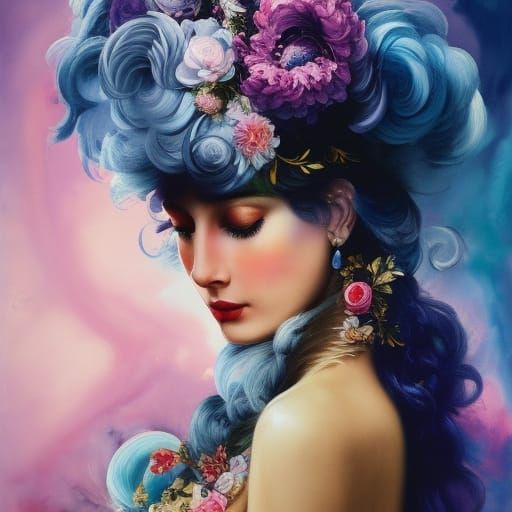 Classic cute young nice hairdo Neoclassicism and Rococo Period ...