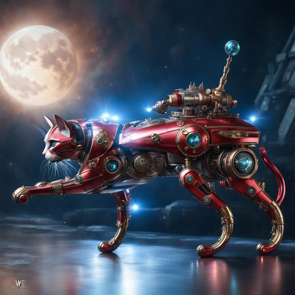 Cyborg cat - AI Generated Artwork - NightCafe Creator