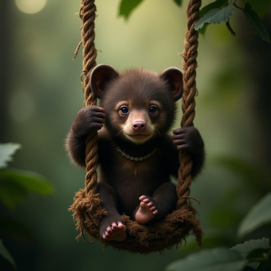 Baby Baloo Sleeping in Cradle (Cute)