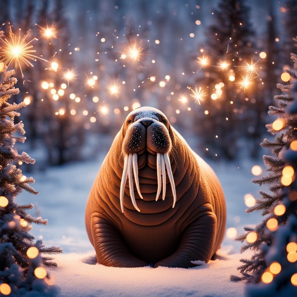 Walrus christmas - AI Generated Artwork - NightCafe Creator