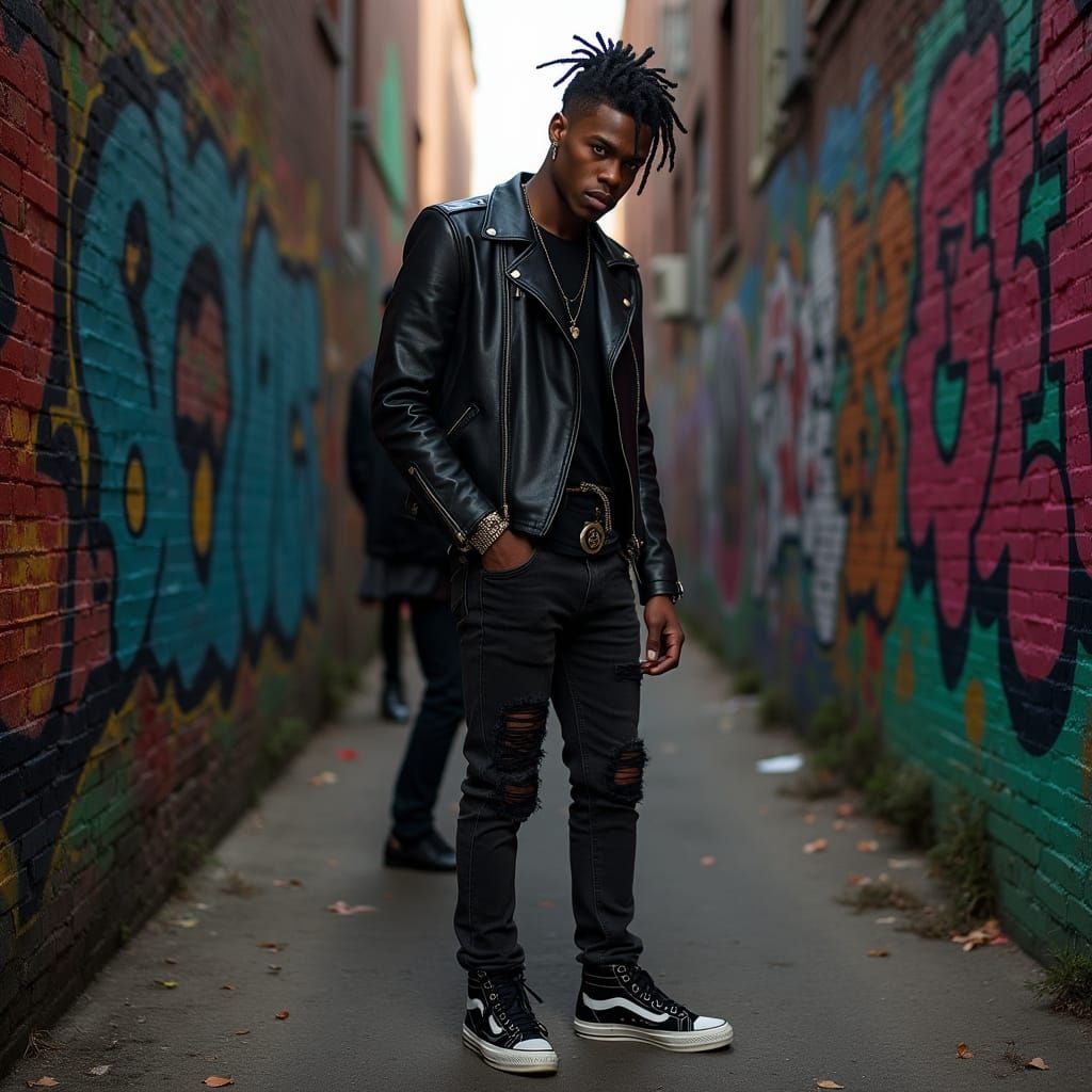 Travis Scott - Rapper in a Graffiti Alleyway