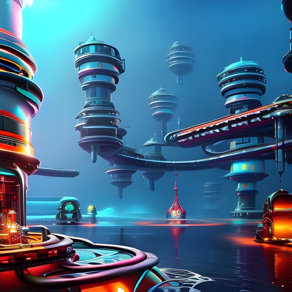 Swimming pool playground - AI Generated Artwork - NightCafe Creator