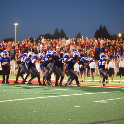 High school football night game - AI Generated Artwork - NightCafe Creator
