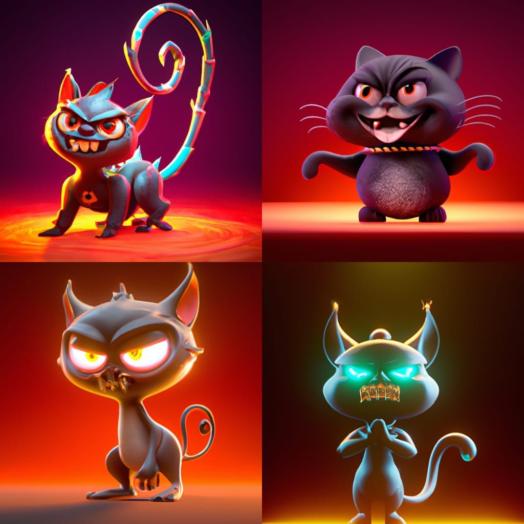 demon kitty cat - AI Generated Artwork - NightCafe Creator