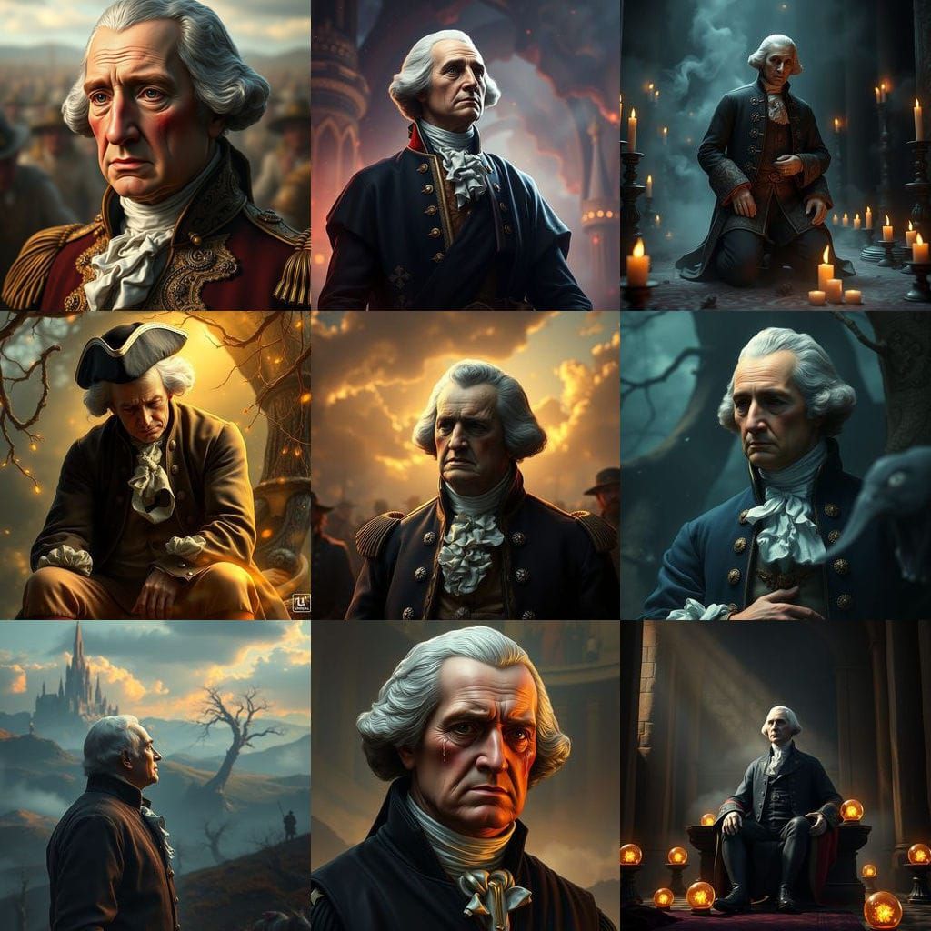 George Washington weeping that his republic is destroyed by evil ...