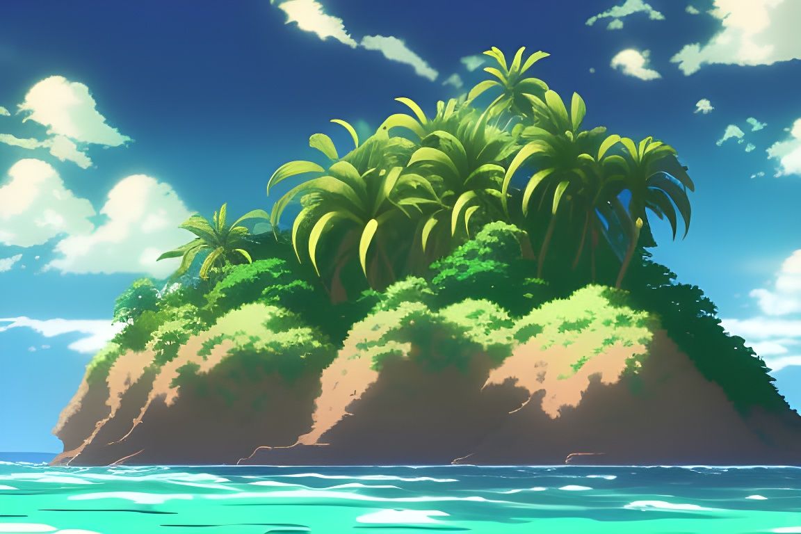 A Tropical Island as seen from the Sea - AI Generated Artwork - NightCafe Creator