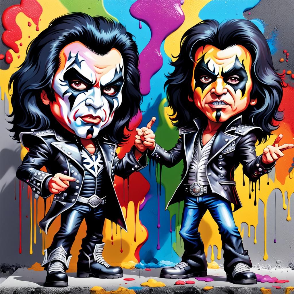 Chibi Gene Simmons and Paul Stanley - AI Generated Artwork - NightCafe ...