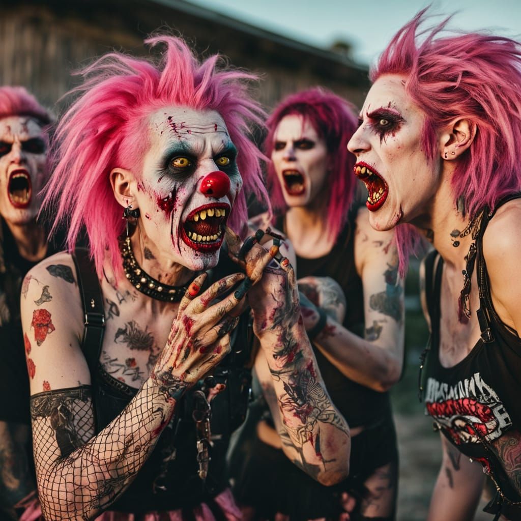 Punk Rock Rebellion in Neon Grunge - AI Art