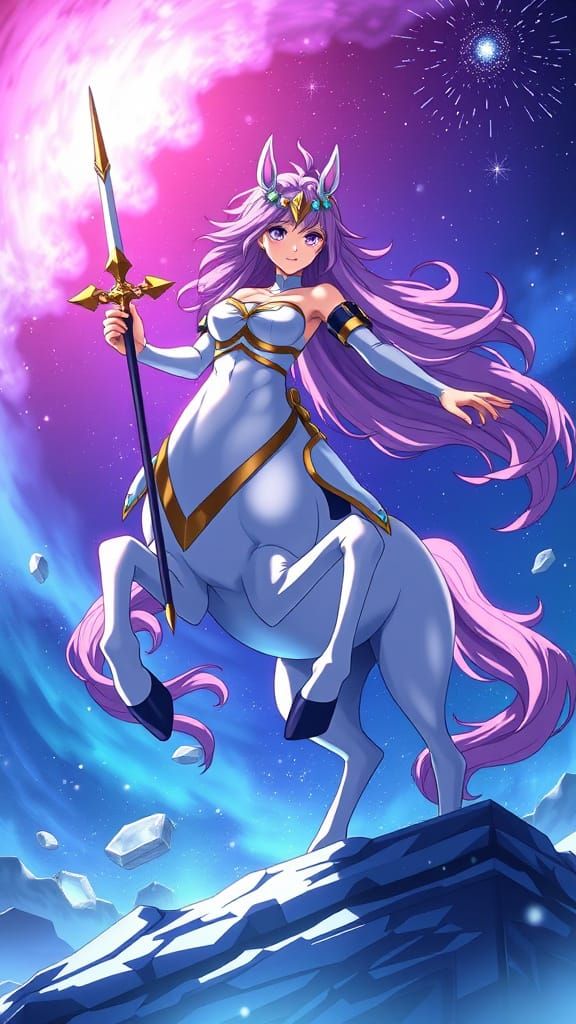 Centaur Priestess - Majestic Anime Centaur Priestess in Hero...