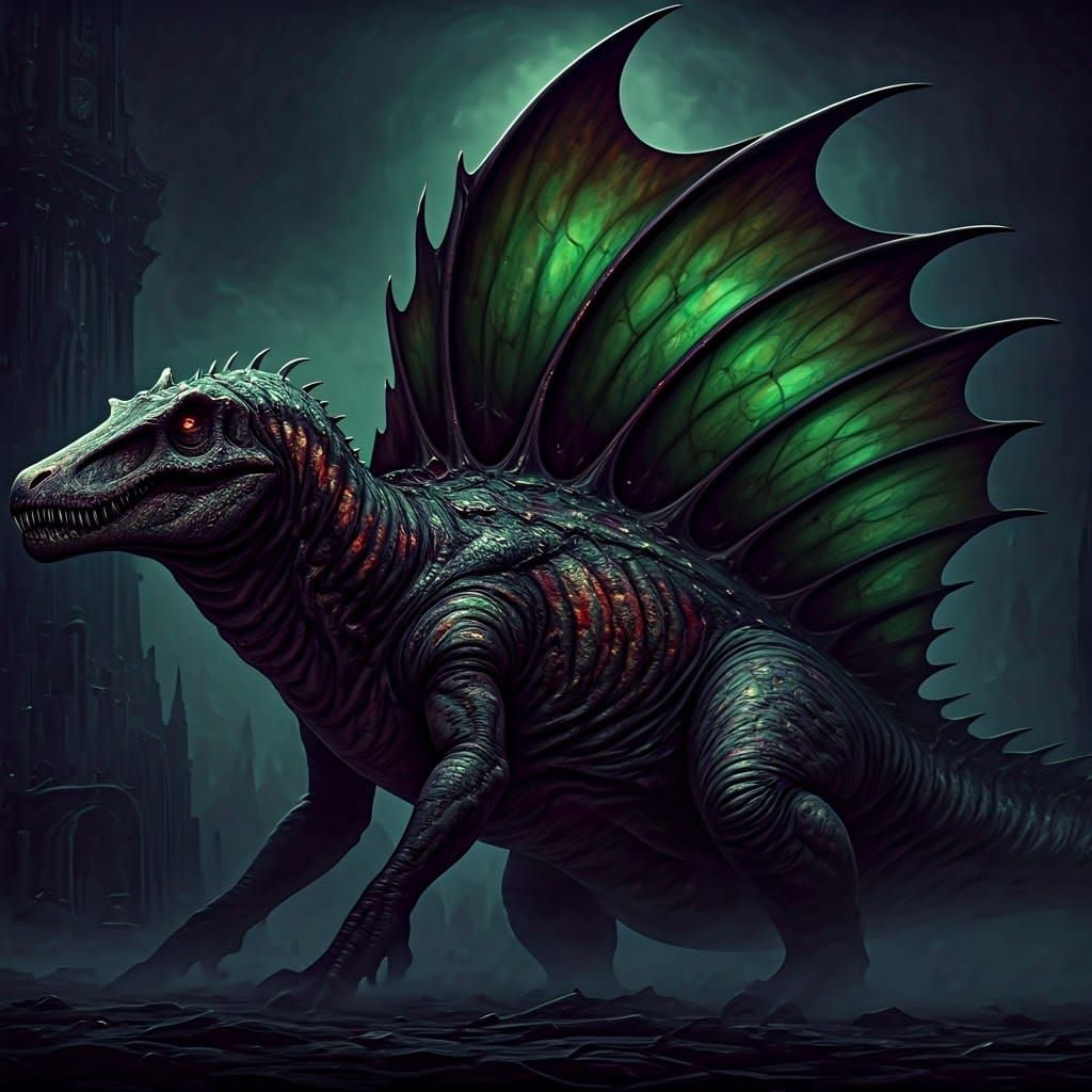 Twisted Cenobite-Spinosaurus Monstrosity Emerges f... - AI Art