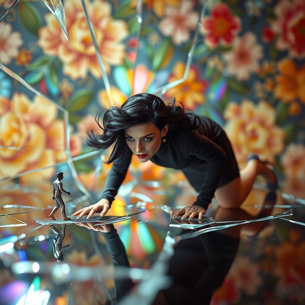 Distorted Surrealist Scene with Prismatic Light an... - AI Art