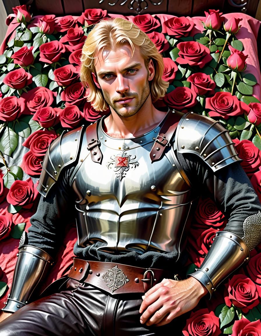 Handsome knight with roses - AI Generated Artwork - NightCafe Creator