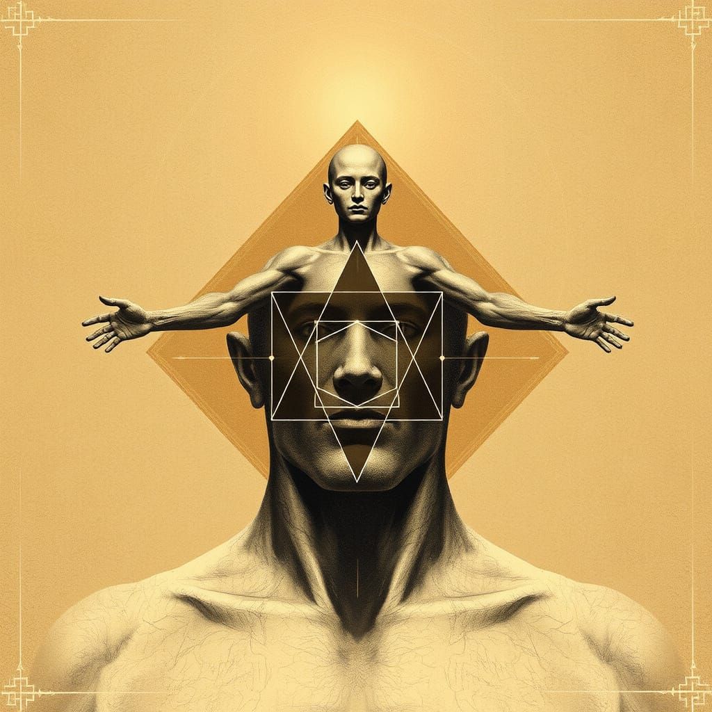 "Geometric Male Beings" - Abstract Geometric Male Figures