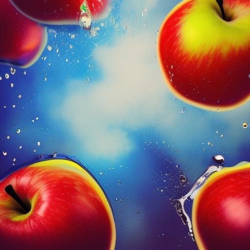 Falling apples - AI Generated Artwork - NightCafe Creator