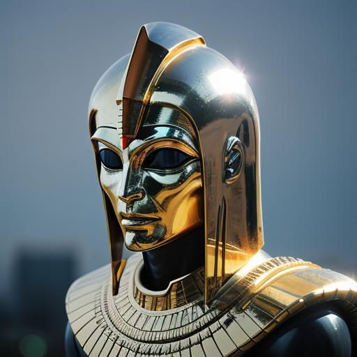 Extraterrestrial Chrome Alien Pretending to be Pharaoh - AI Generated ...