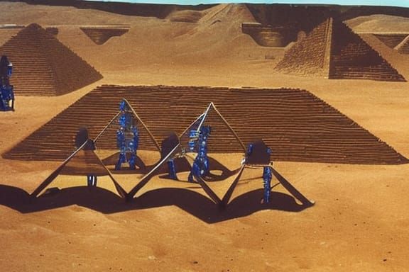 Pyramids and Robots : r/nightcafe