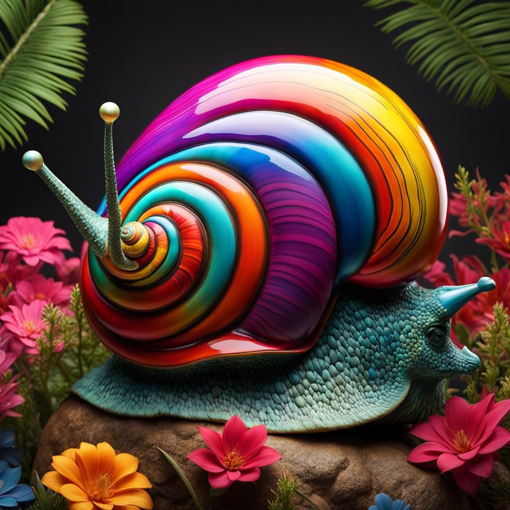 Ceramic fantasy snail - AI Generated Artwork - NightCafe Creator