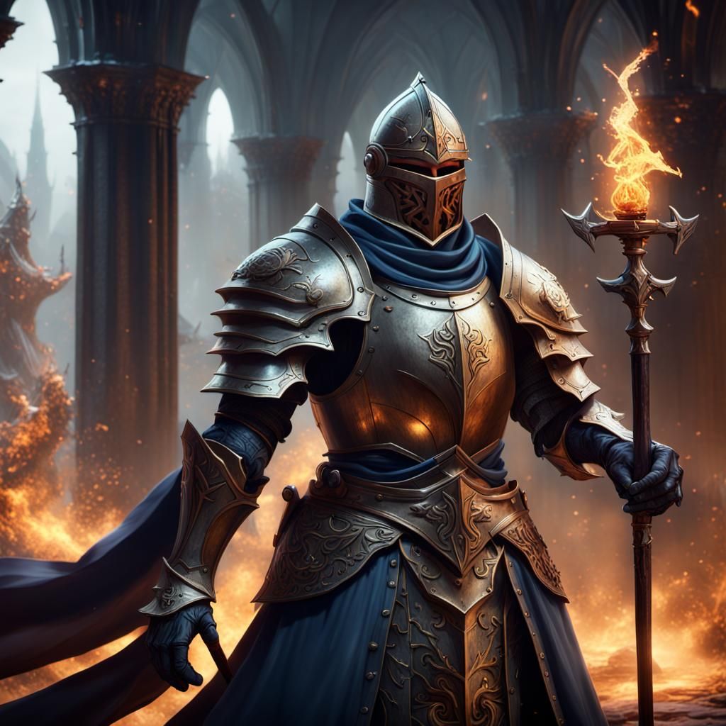Paladin Knight using holy fire - AI Generated Artwork - NightCafe Creator