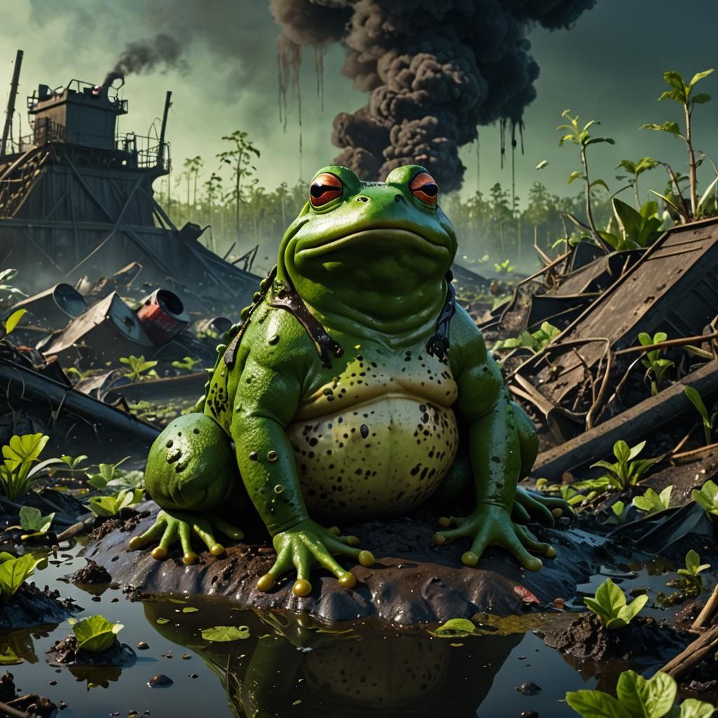 Toxic Dump Frog - AI Generated Artwork - NightCafe Creator