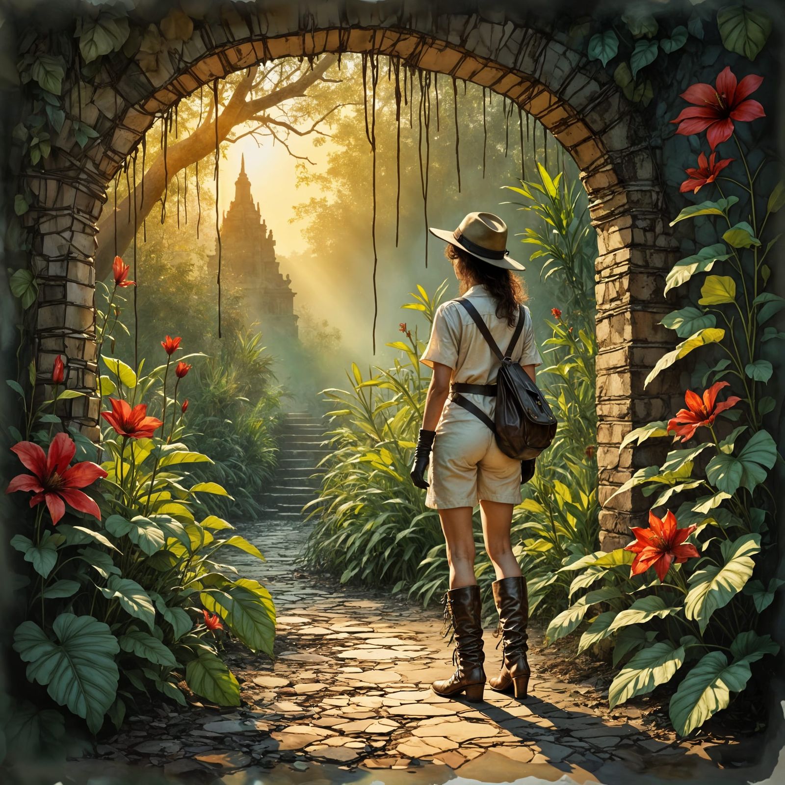 1925 explorer #3 - 1920s Adventurer in Forgotten Temple