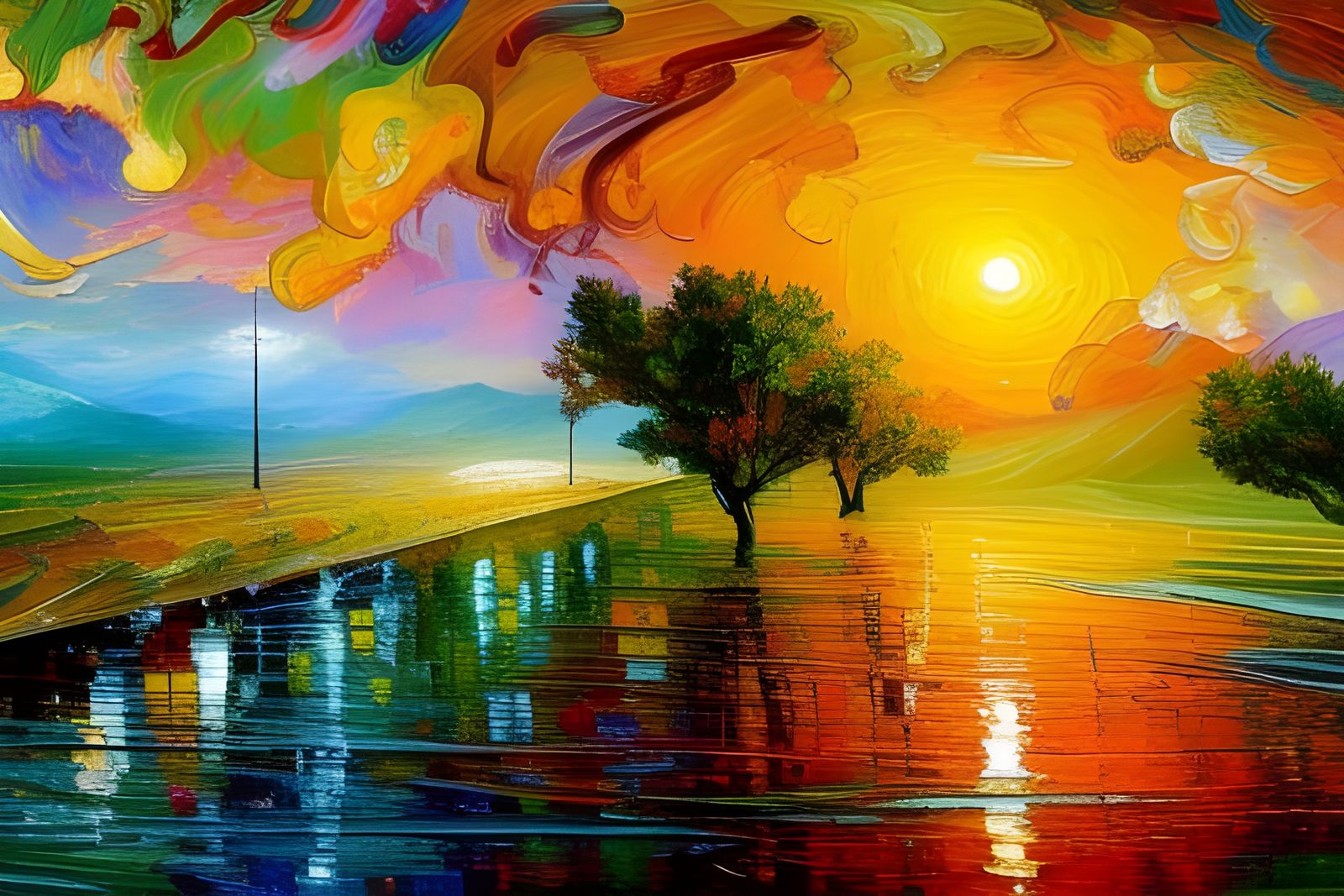 Abstract Impressionist Landscape (I) - AI Generated Artwork - NightCafe ...