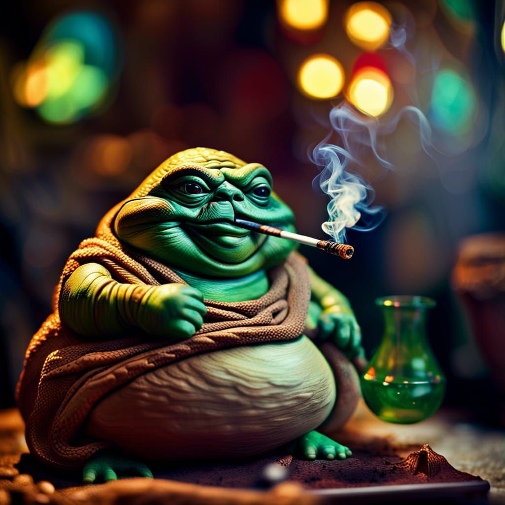 Claymation Jabba the Hut smoking - AI Generated Artwork - NightCafe Creator