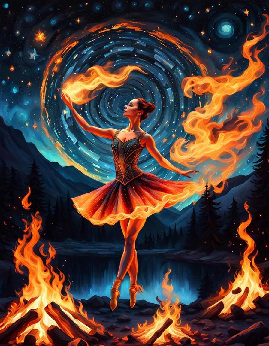 fire dance ballerina - AI Generated Artwork - NightCafe Creator