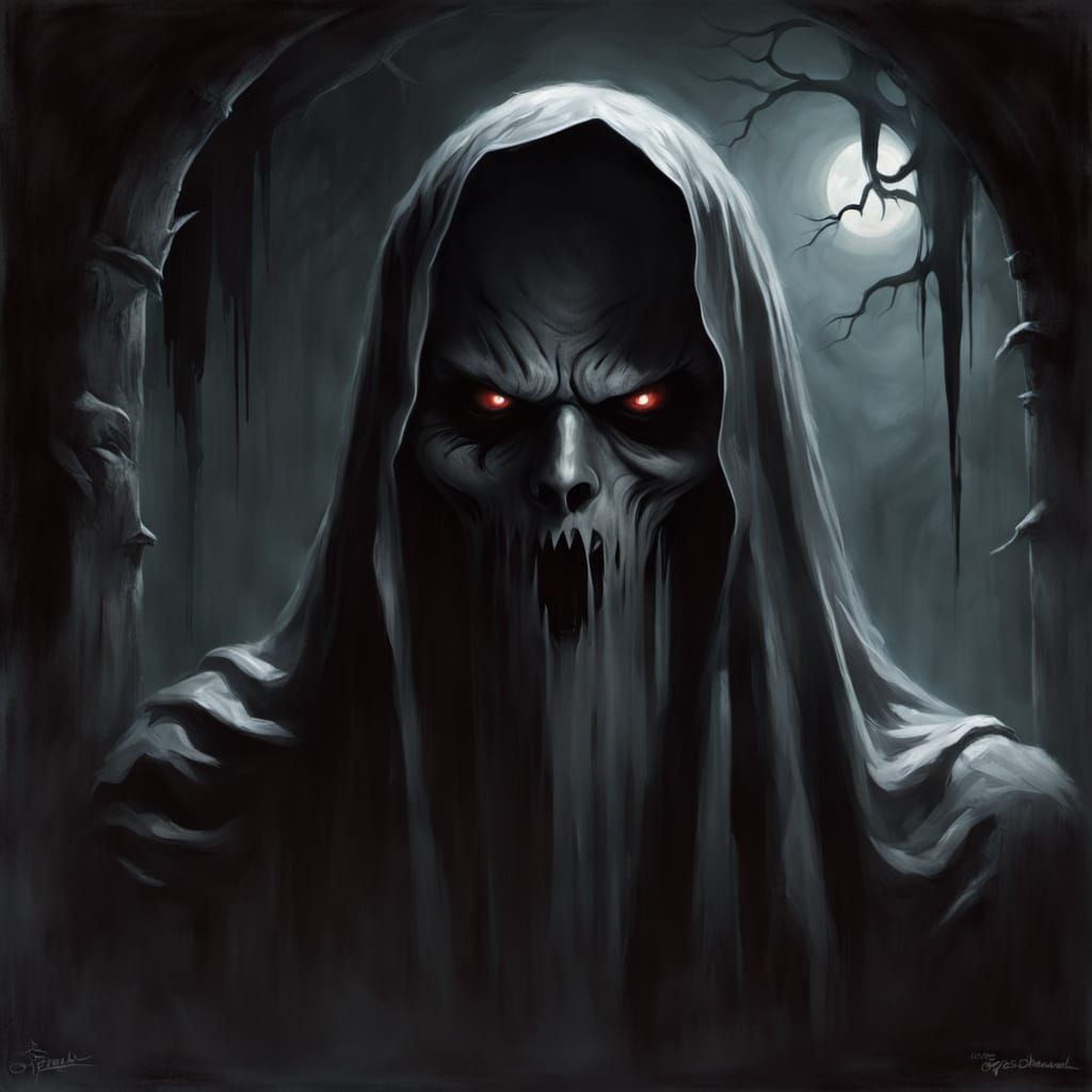 Ethereal Specter Emerges from Darkness - AI Art