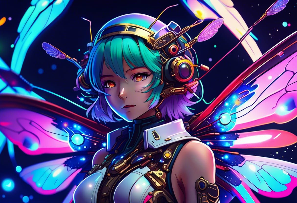 "cosmic ethereal anime dragonfly" by leiji matsumoto and misaki ...