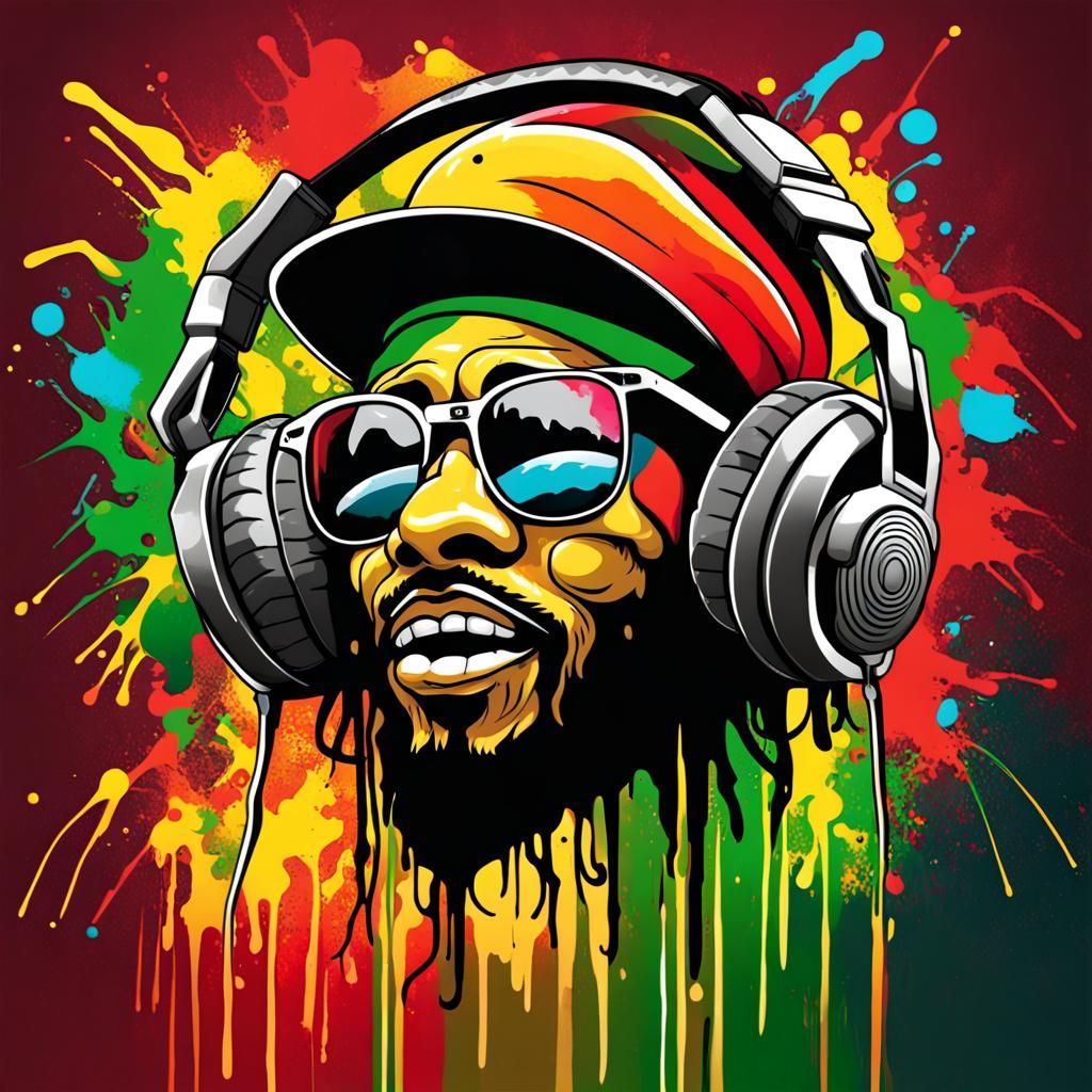 reggae music dj logo out door - AI Generated Artwork - NightCafe Creator