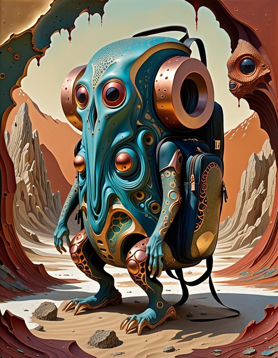 Alien in an alien planet - AI Generated Artwork - NightCafe Creator