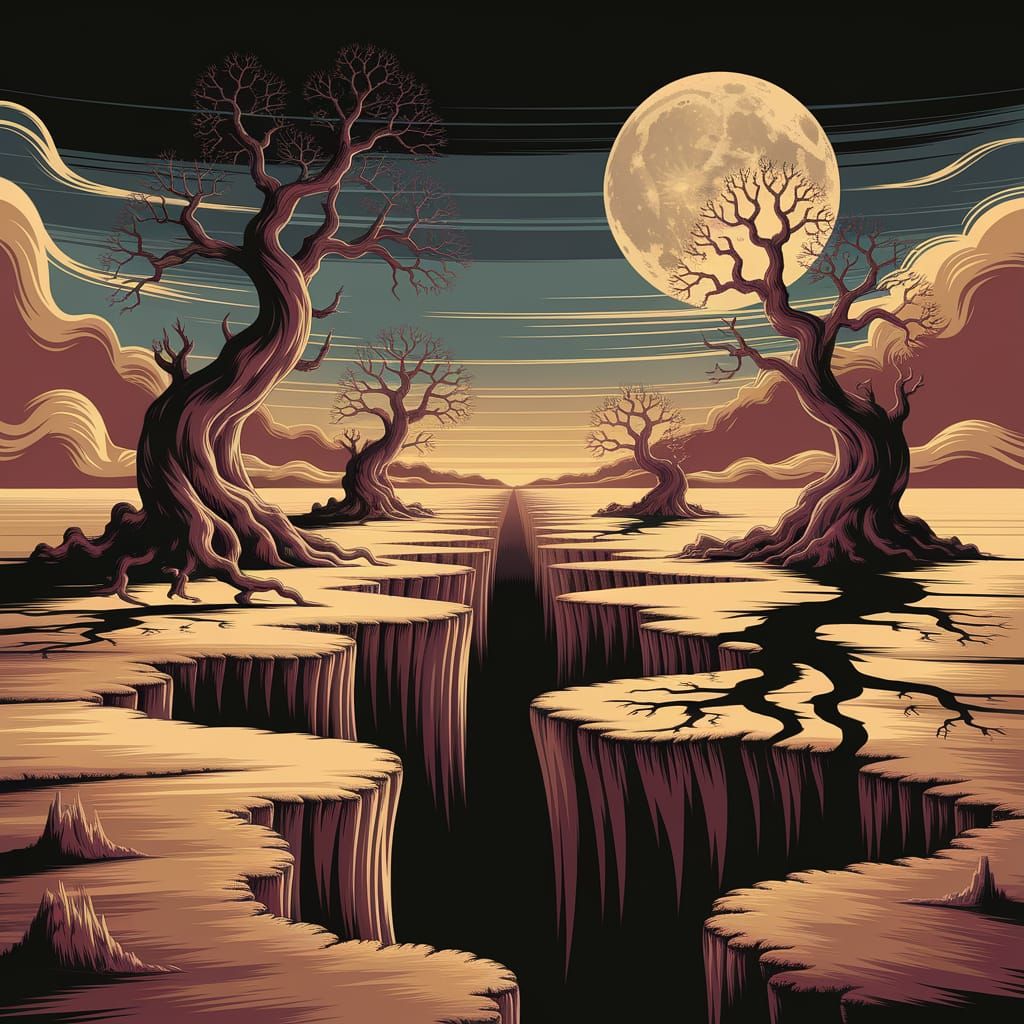 Ethereal Nightmares in Abstract Vector Fractals - AI Art