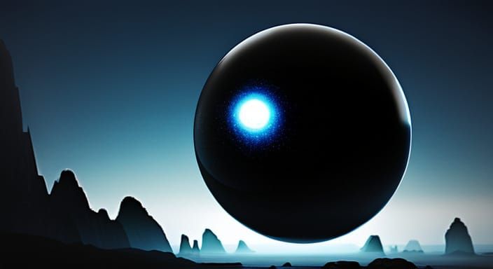 Obsidius 226 - Mystical Obsidian Orb Floats in an Ethereal R...