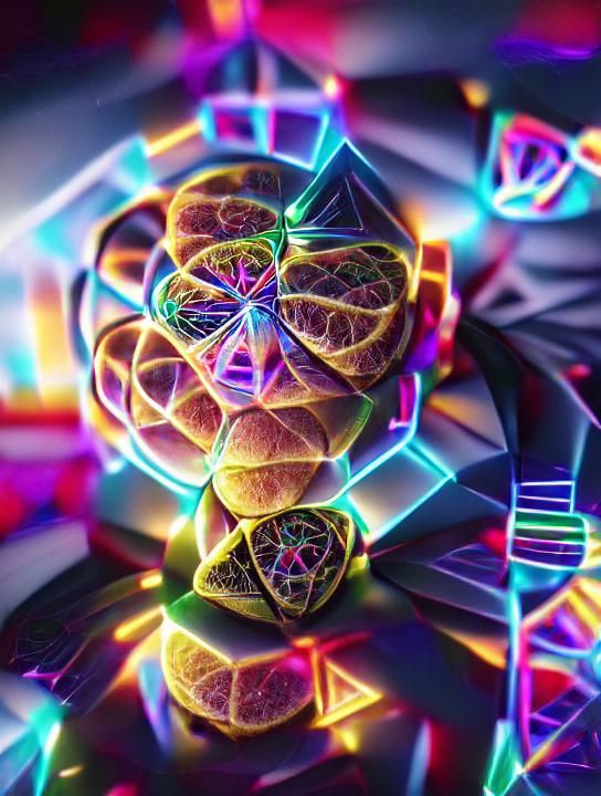 Sacred geometry with colorful neon lights 8K 3D 8k resolution - AI ...