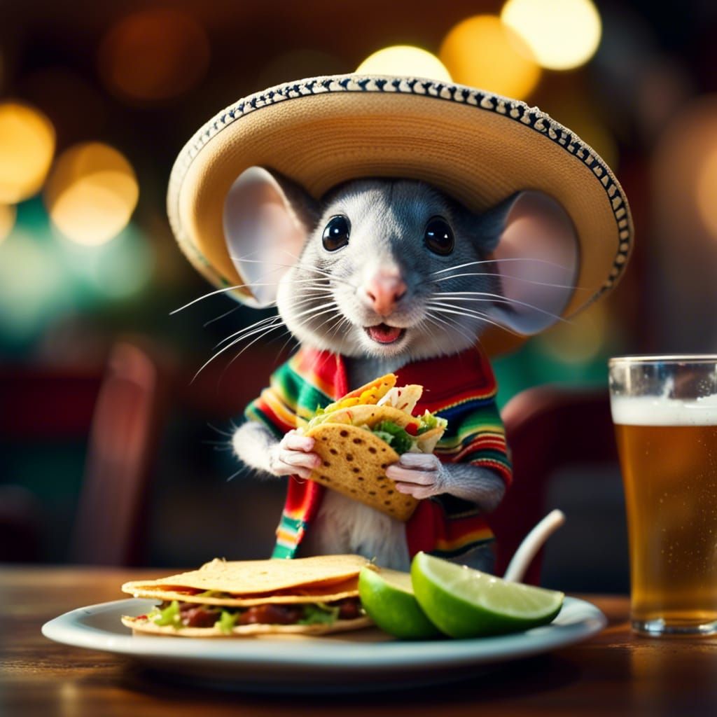 stunning realistic artistic image of a cute adorable mouse with huge ...