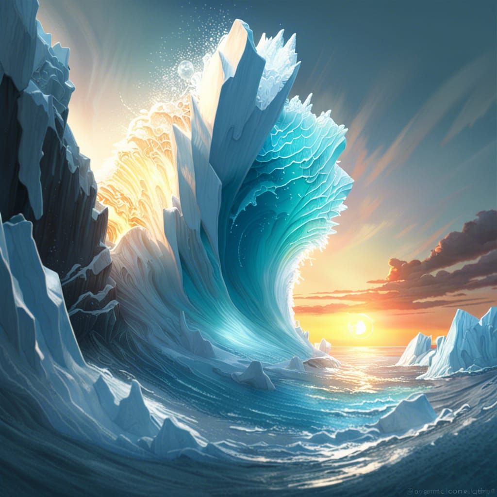 Frozen wave - AI Generated Artwork - NightCafe Creator