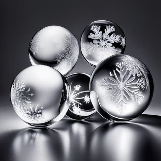 Snowflake orbs - AI Generated Artwork - NightCafe Creator