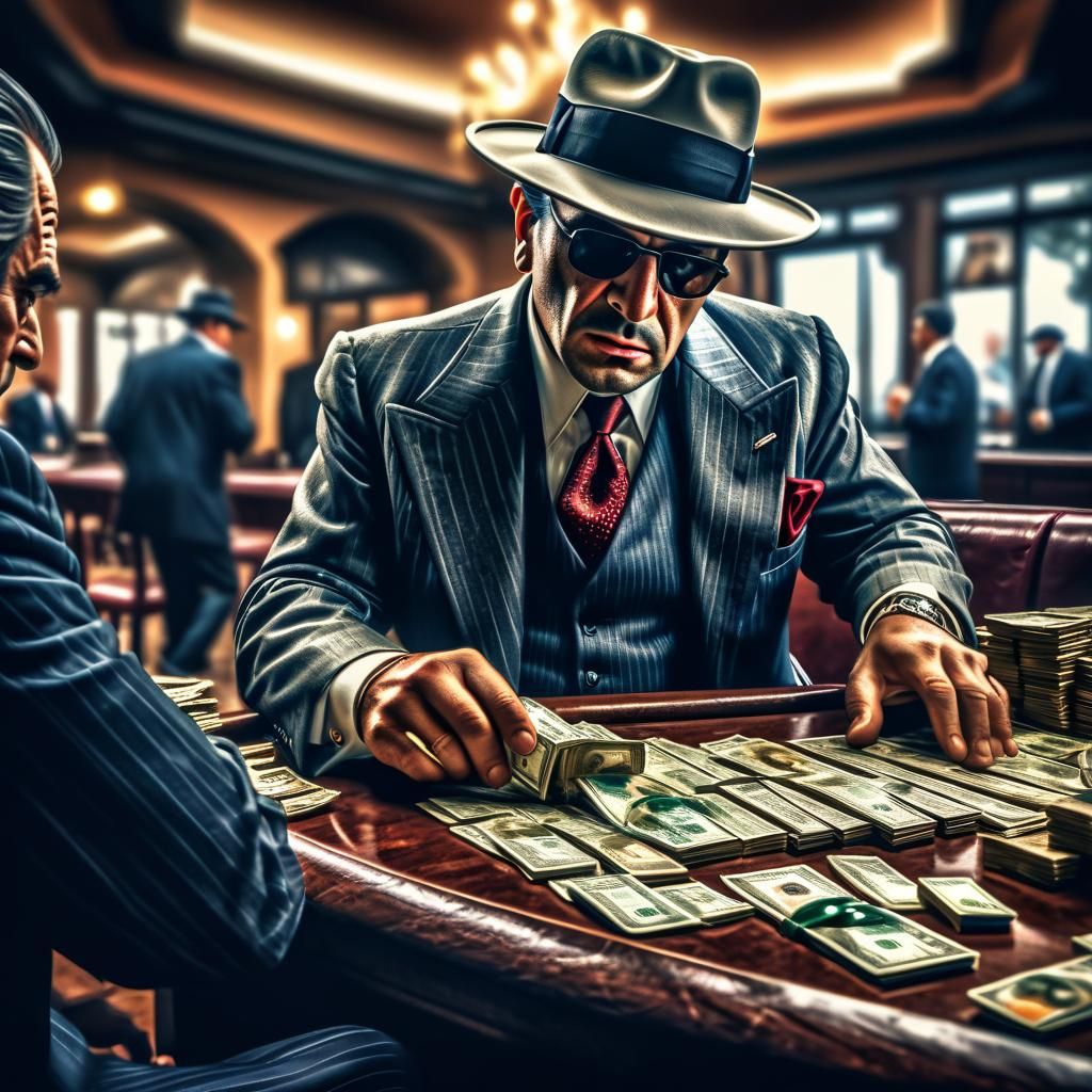 Mafioso pueblerino contando dinero - AI Generated Artwork - NightCafe ...
