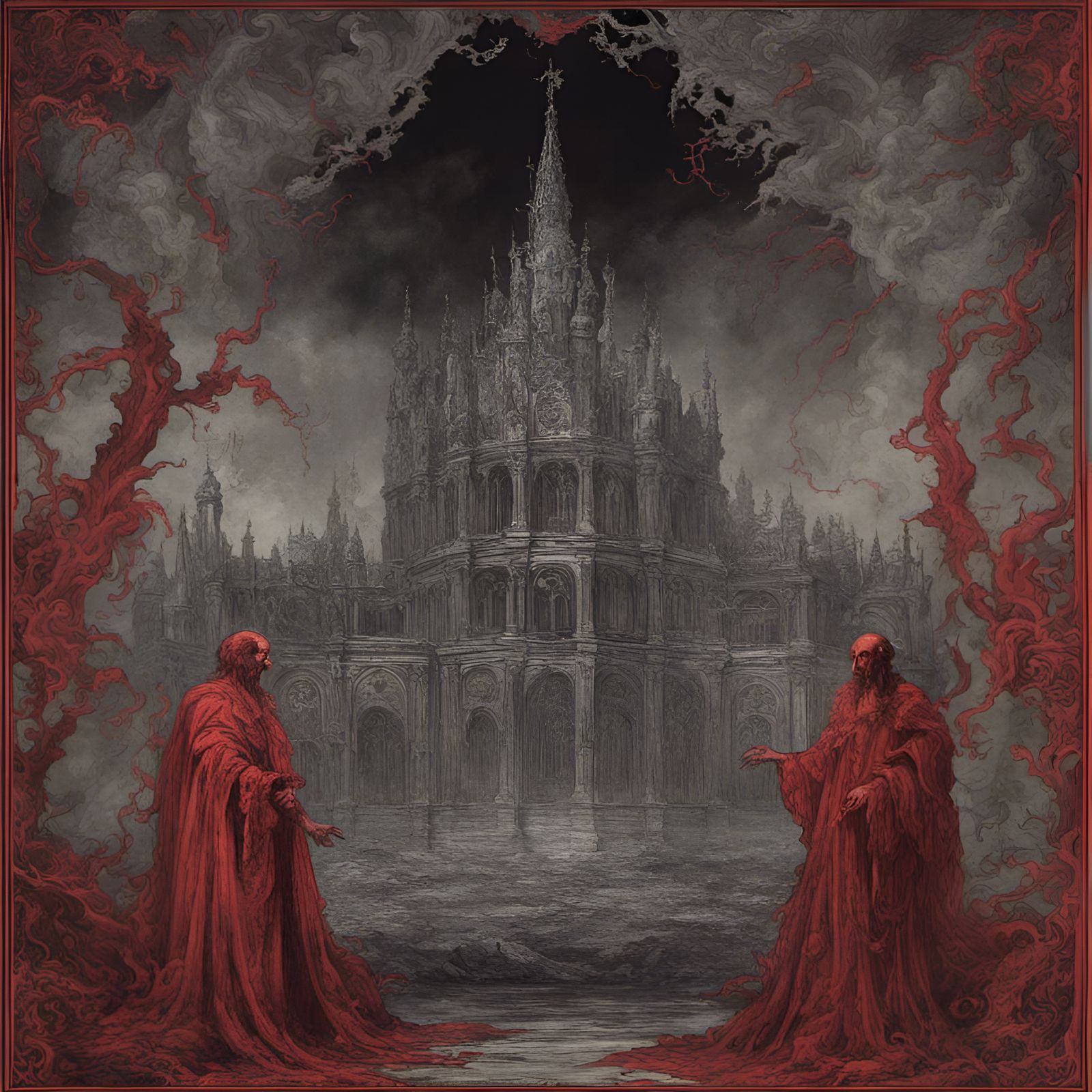 the seven princes of hell mystic red fog,Versailles French Baroque ...