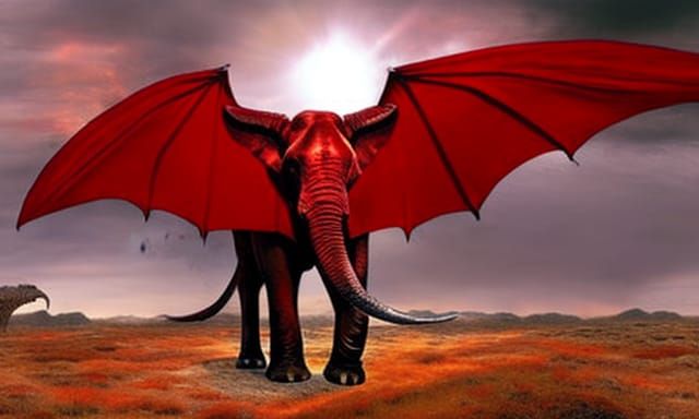 Half Dragon Elephant take 2 - AI Generated Artwork - NightCafe Creator