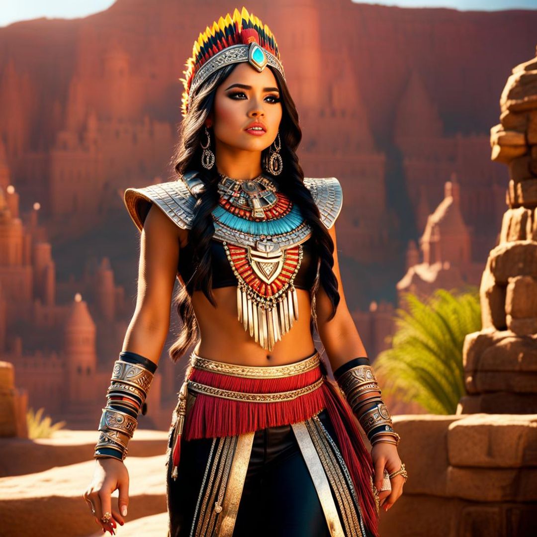 Becky G, Aztec Disney Princess - AI Generated Artwork - NightCafe Creator