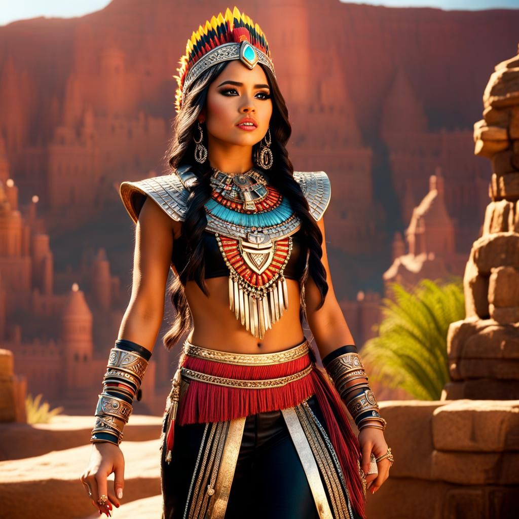 Becky G, Aztec Disney Princess - AI Generated Artwork - NightCafe Creator
