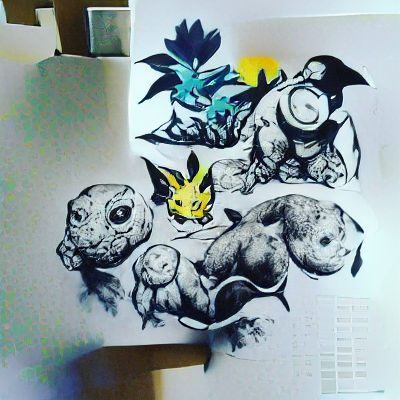 Pokemon ink drawing - AI Generated Artwork - NightCafe Creator