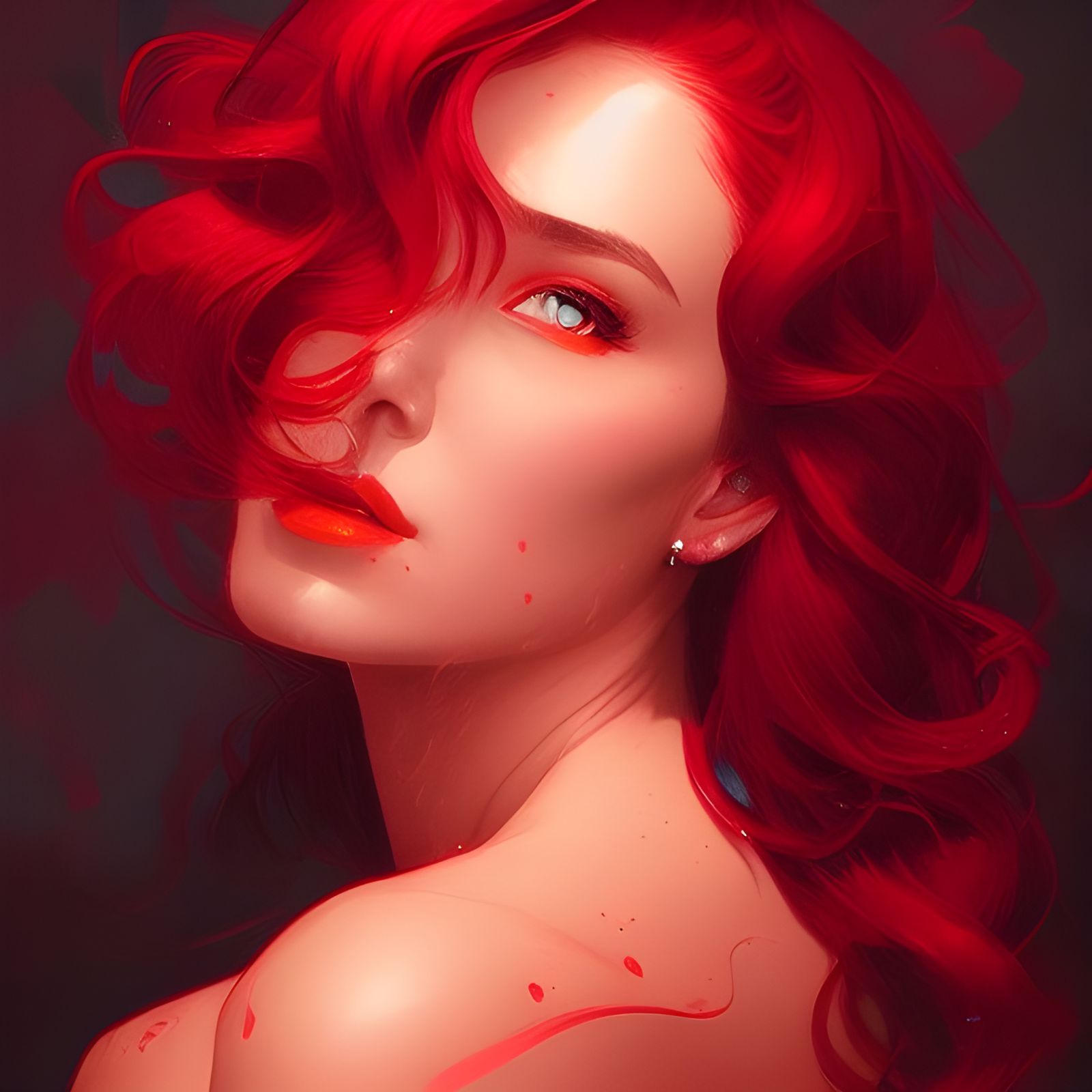 woman in red no. 2 - AI Generated Artwork - NightCafe Creator