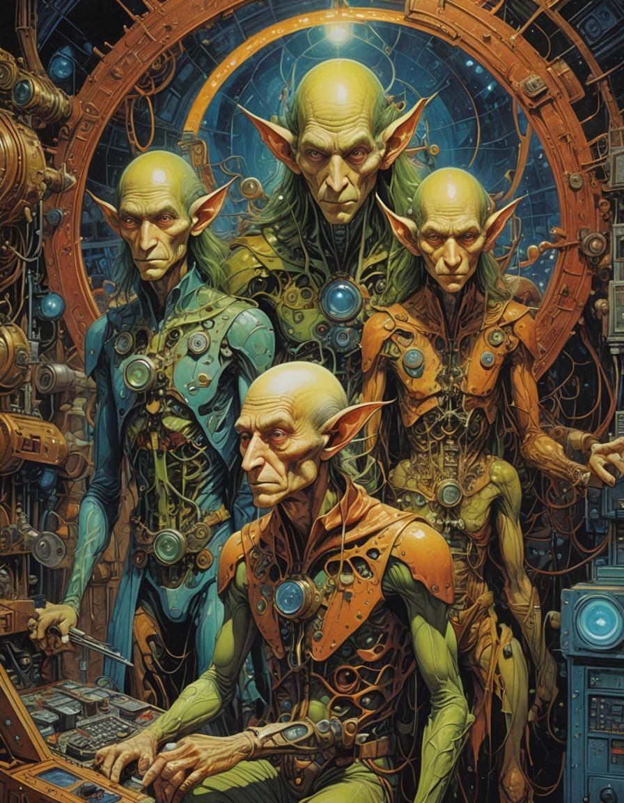 Alien Machine Elves 3 - AI Generated Artwork - NightCafe Creator