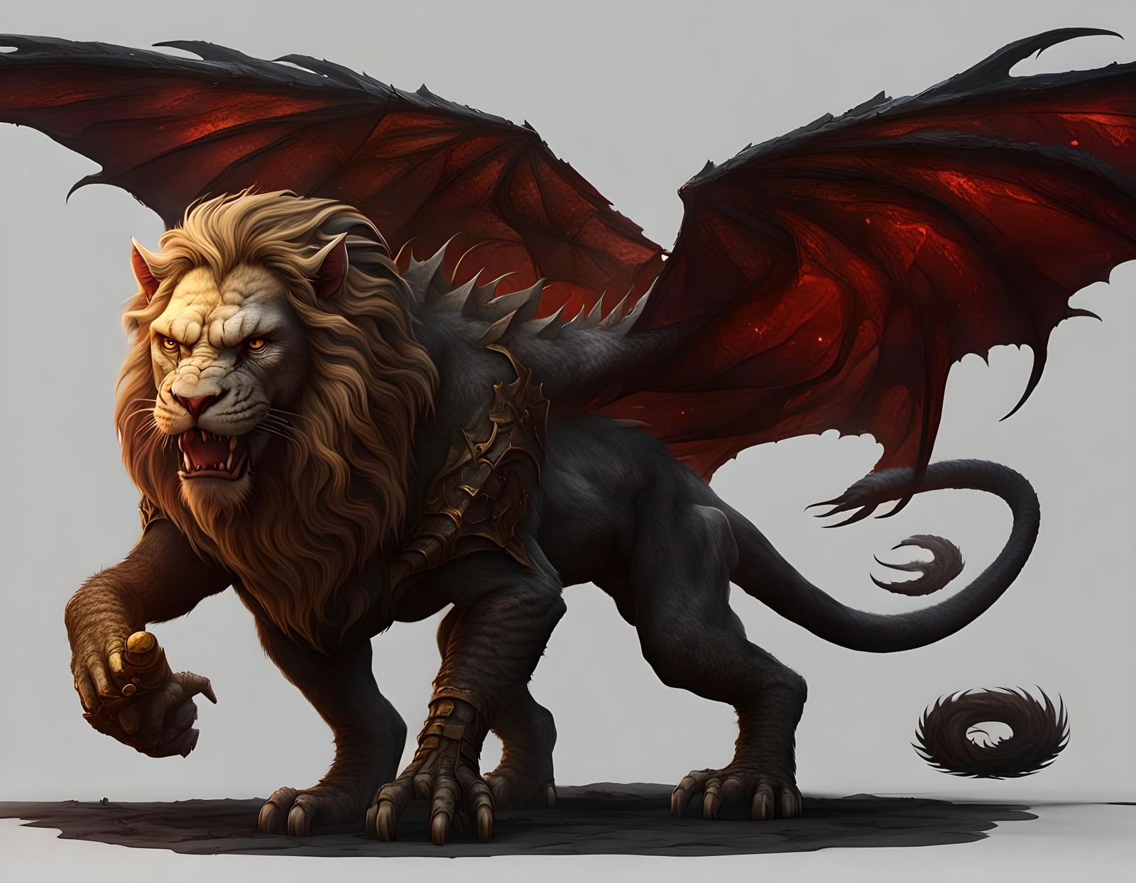 Manticore a legendary animal with the head of a man, the body of a lion ...
