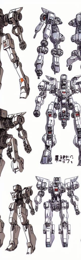 90's anime; giant mecha concept art; in the style of yoji shinkawa - AI ...